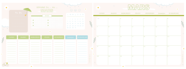 Organisation de mars - 13 templates à imprimer