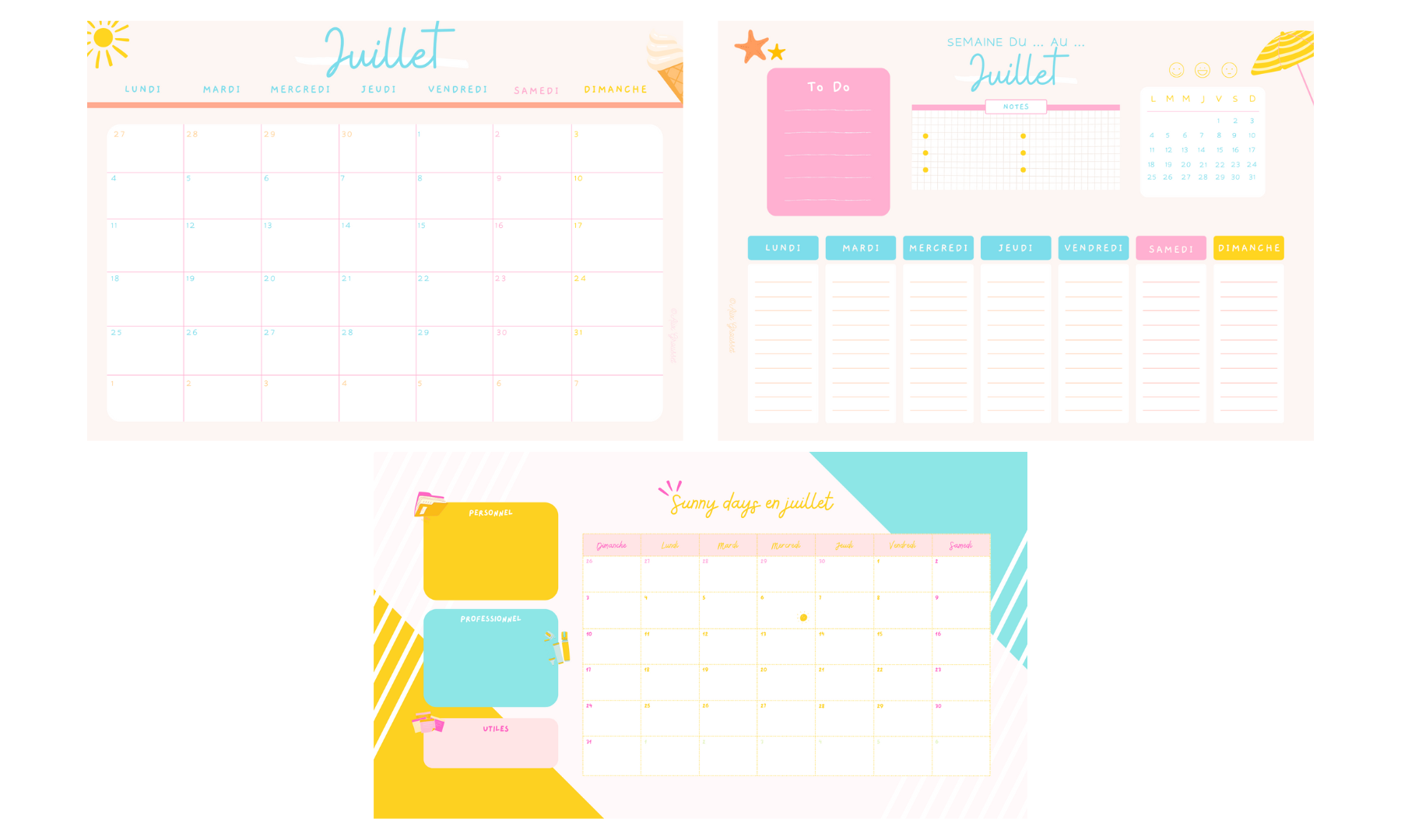 Organisation De Juillet 17 Templates Imprimer