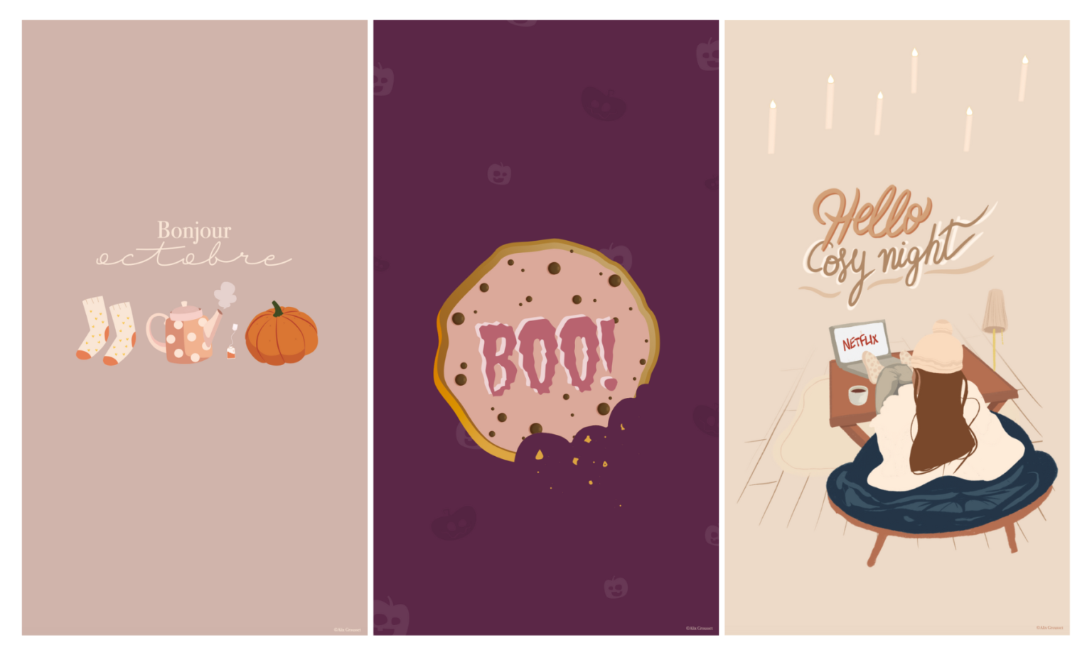 3 fonds d'écran pour octobre - Alix Grousset