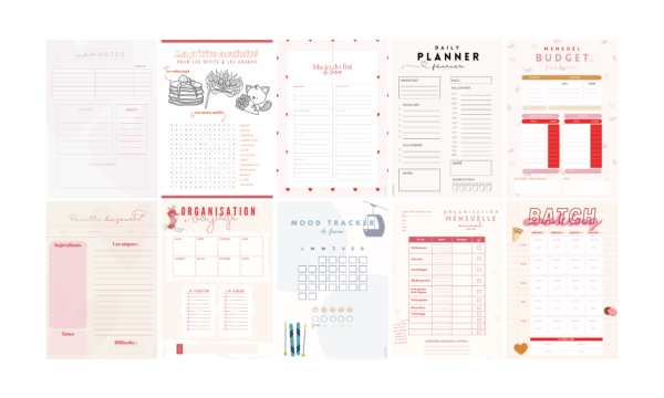 Organisation de février - 23 templates à imprimer