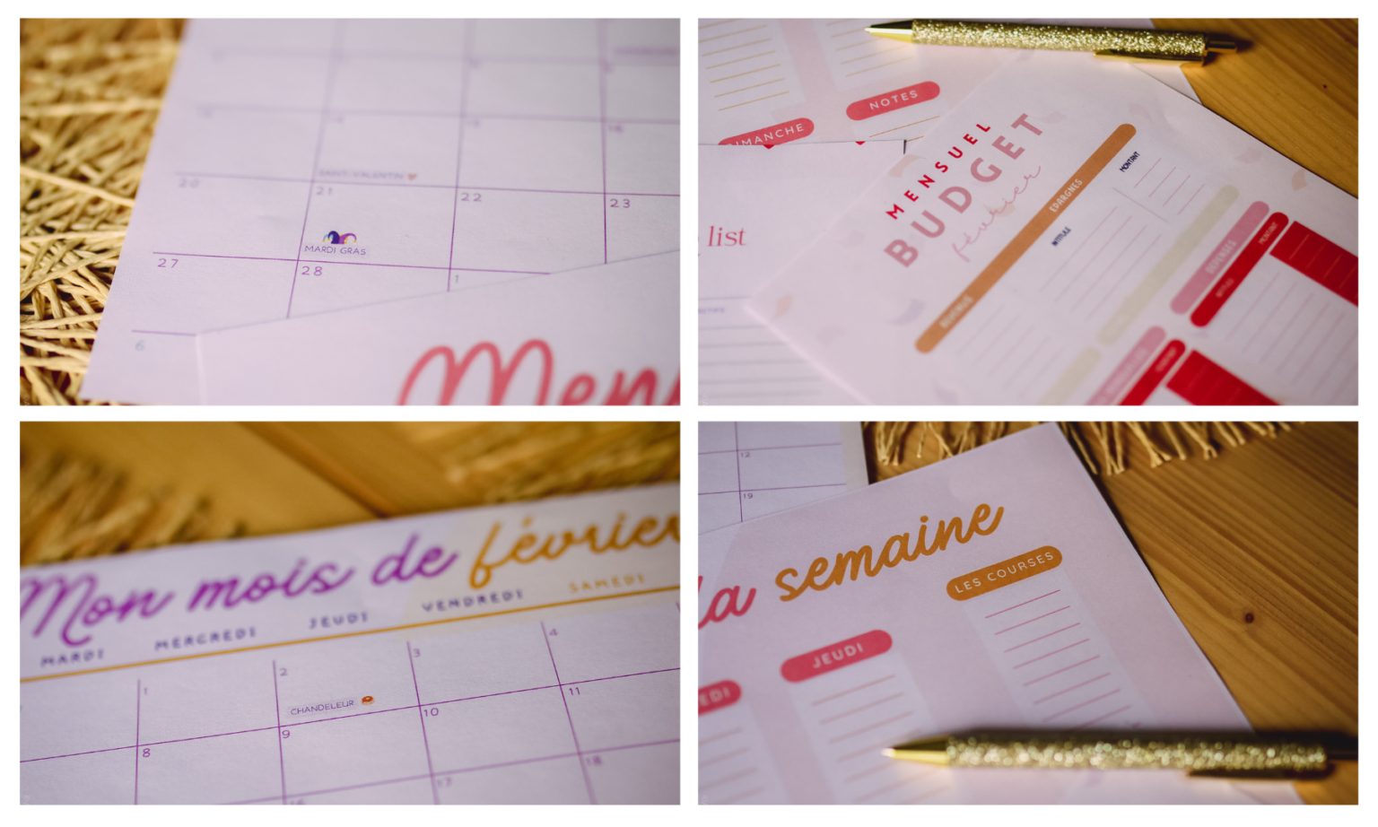 Organisation de février - 23 templates à imprimer