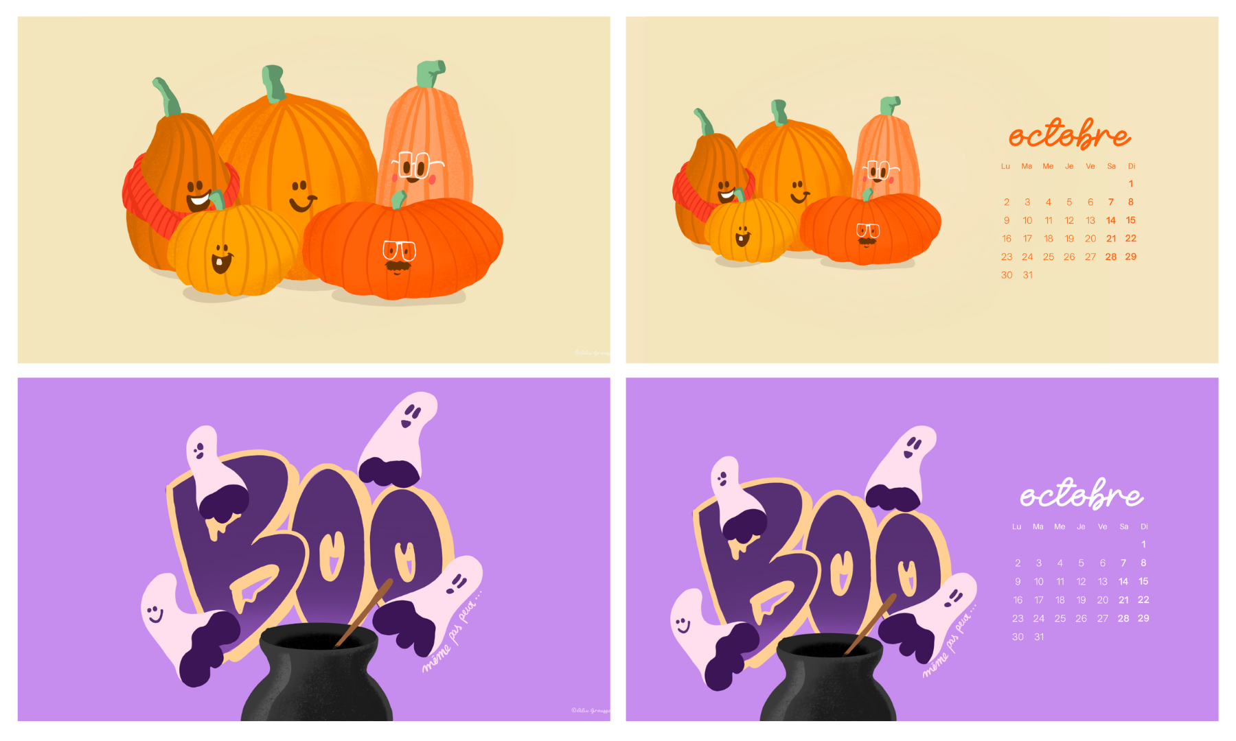 3 fonds d'écran pour octobre - Alix Grousset