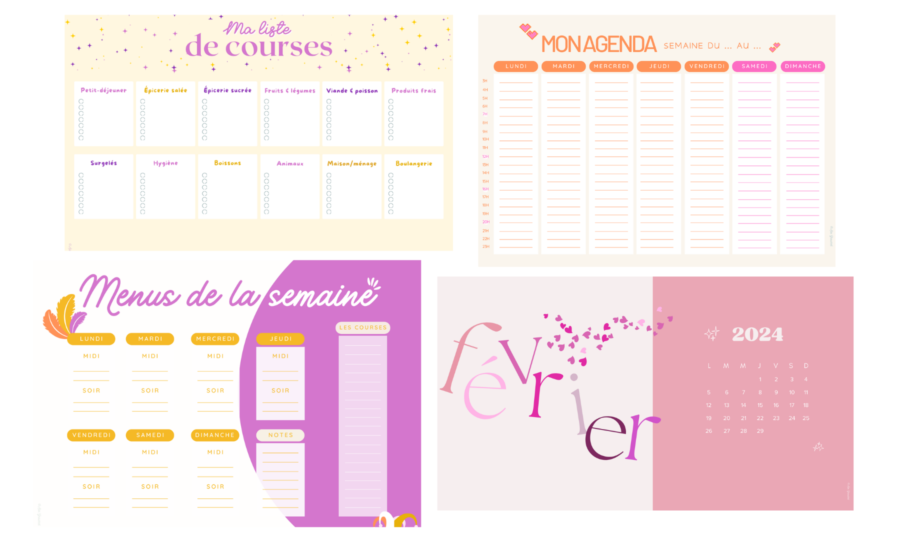 Organiser février - 48 templates à imprimer